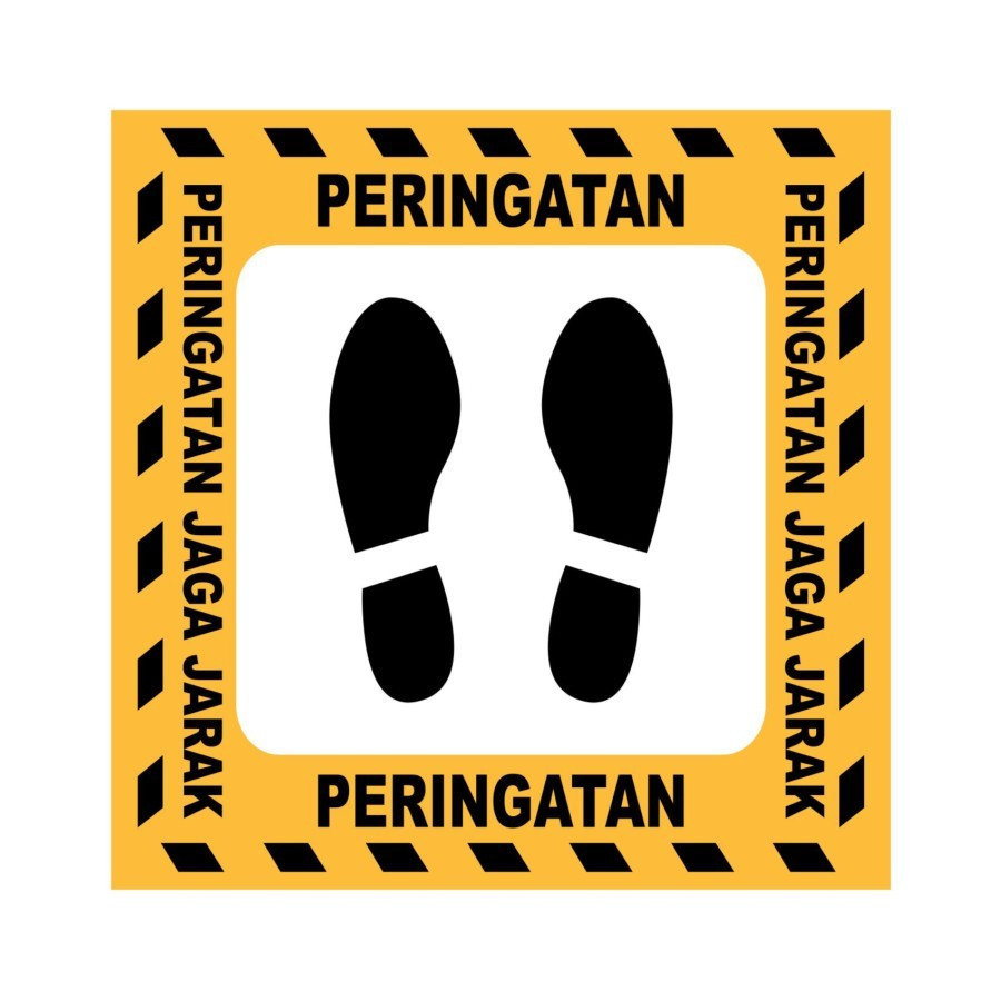Jual stiker social distancing Peringatan JAGA JARAK 15X15CM LIFF LANTAI ...