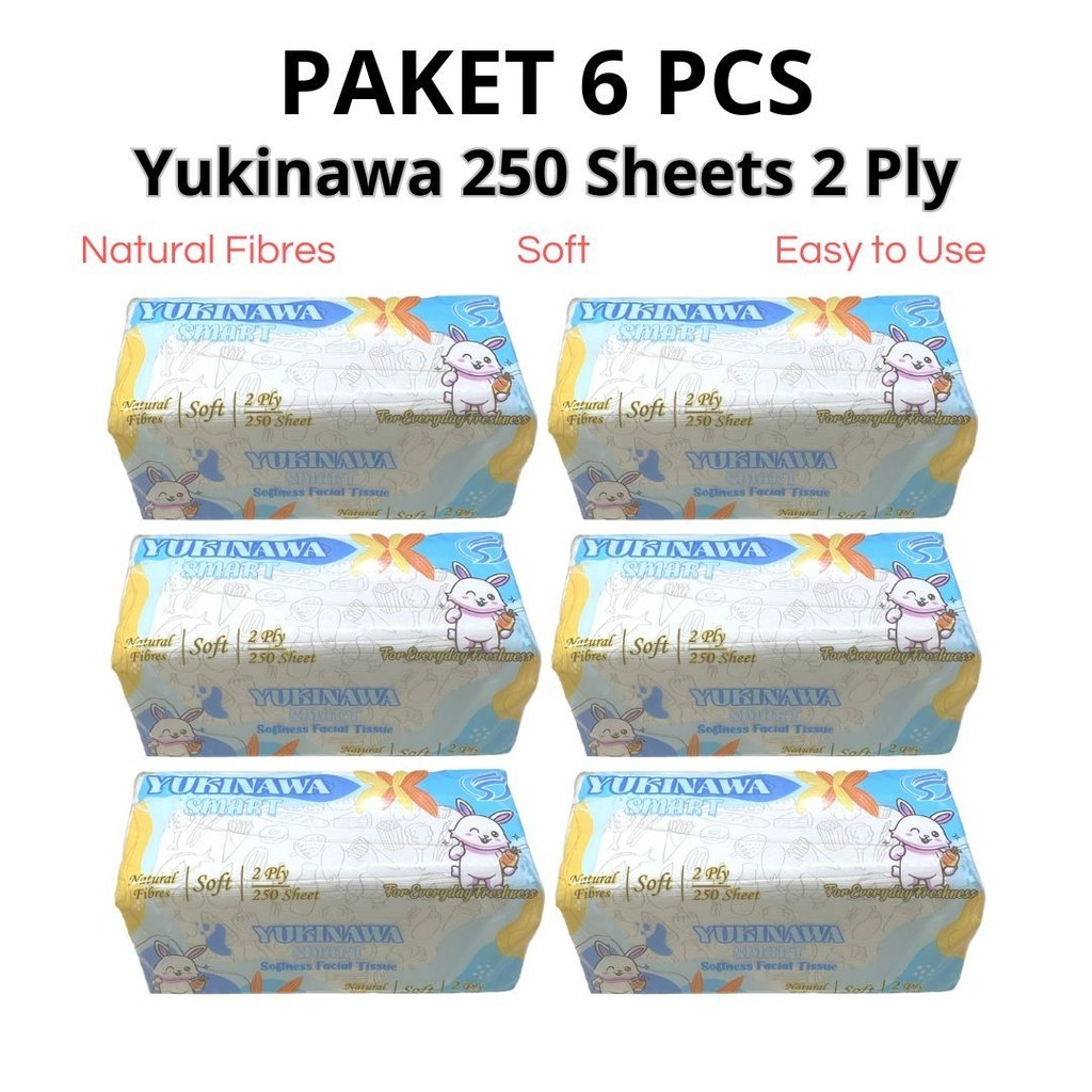 Jual (PAKET 6 PCS) Tissue Yukinawa 250 Sheets 2 Ply Tisue Tisu Wajah ...