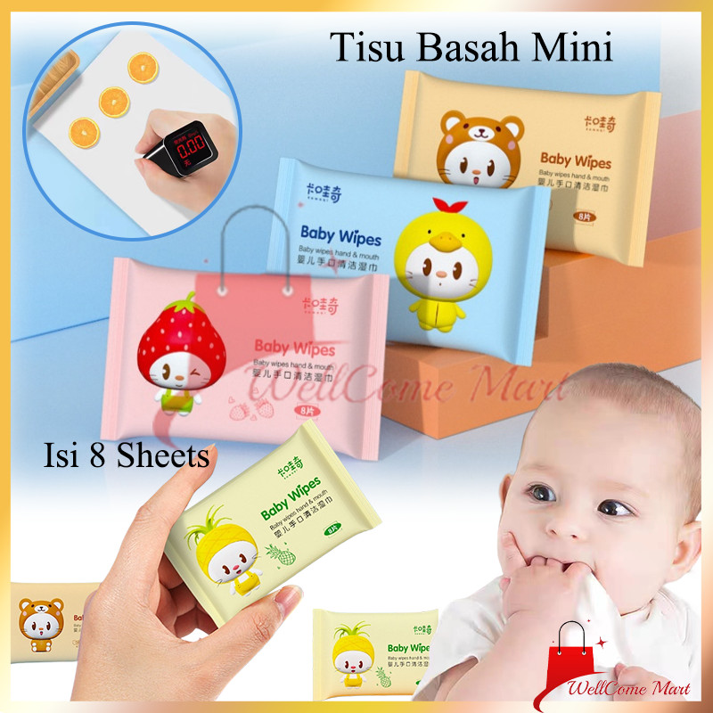 Jual Tisu Basah Mini / Tisu Basah Mini Isi 8 Sheets / Tisu Basah Travel ...