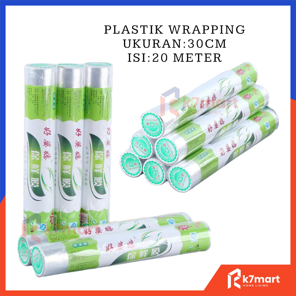 Jual K7MART PLASTIK WRAPPING MAKANAN 30CM ROLL / CLING WRAP PLASTIK ...