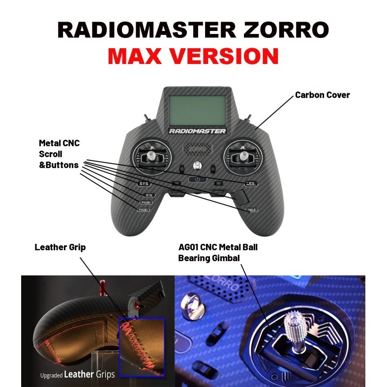 Jual Radiomaster Zorro MAX Radio Controller - ELRS2.4G | Shopee Indonesia