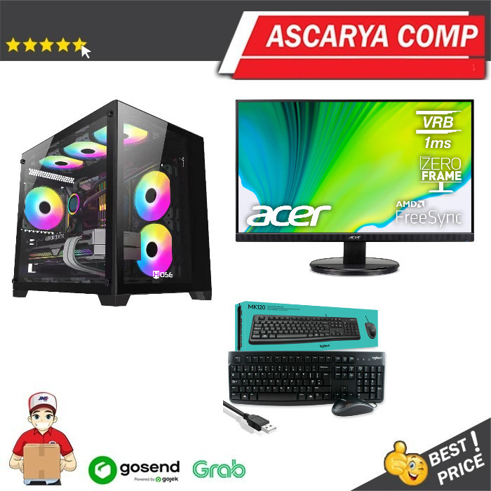 Jual NEW DISKON 70% PC GAMING Lengkap Ryzen 5 5600G + Monitor LED 24Inch + Keyboard Mouse Gaming ...