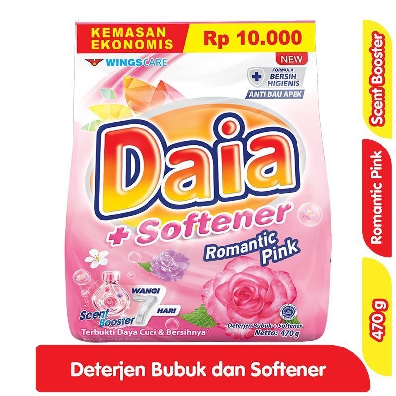 Jual Daia Deterjen Bubuk + Softener Pink 470 g | Shopee Indonesia