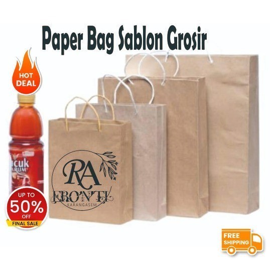 Jual [ALL SIZE] PAPER BAG CUSTOM SABLON JUMBO / PAPER BAG KADO ...