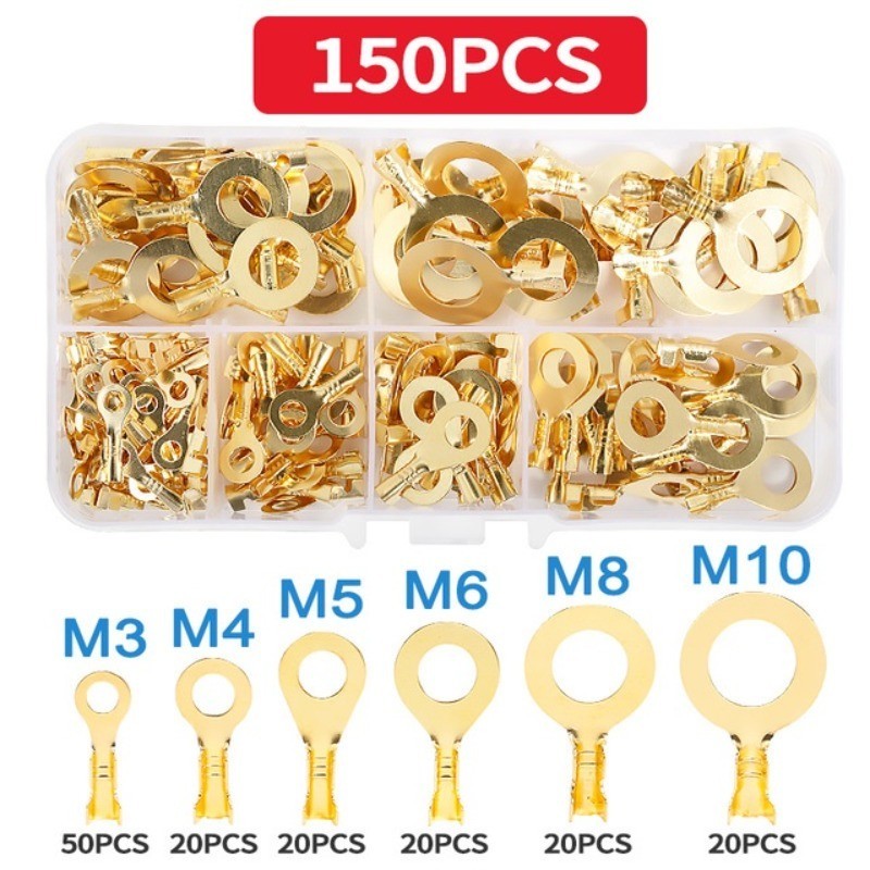 Jual 150PCS Cable Lug / Skun Kabel Ring M3/4/5/6/8/10 mm Skun Ring O ...