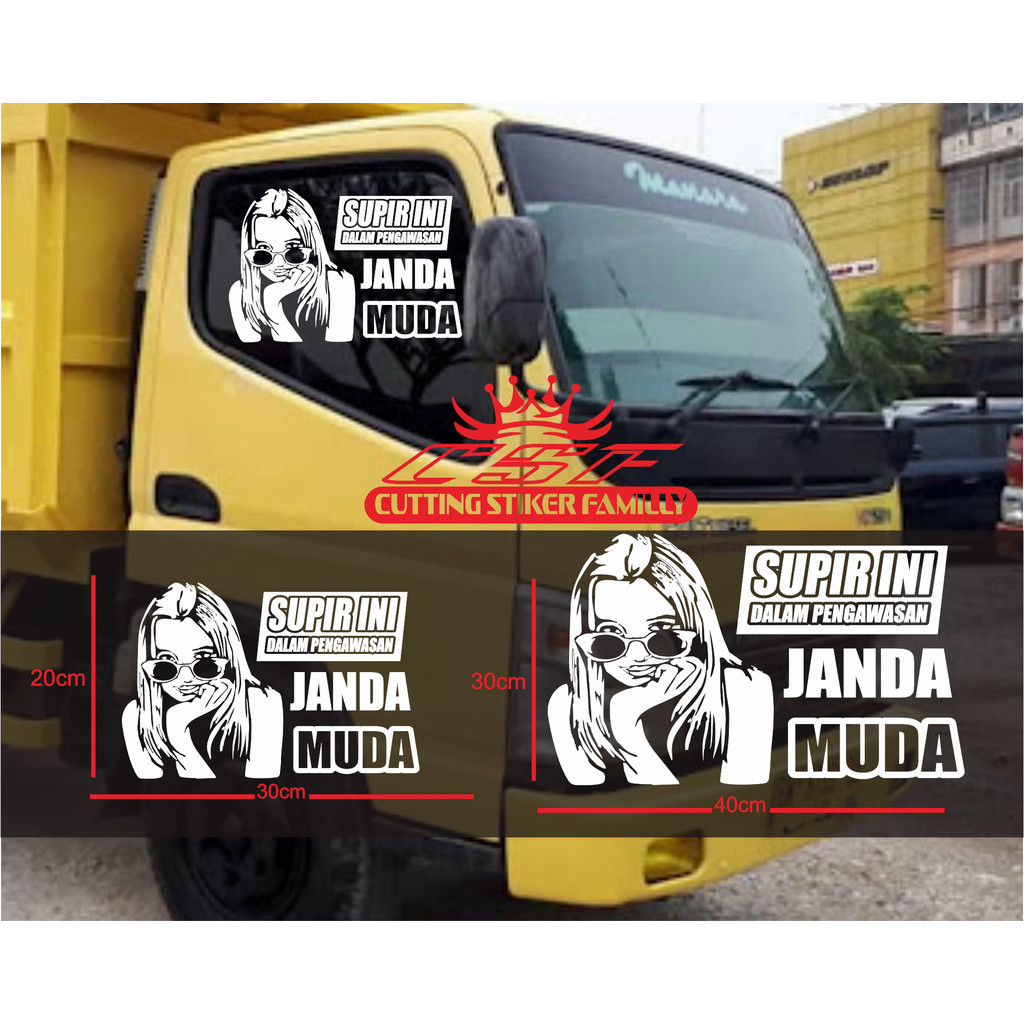 Jual Stiker mobil kaca depan samping SUPIR INI DALAM PENGAWASAN JANDA ...