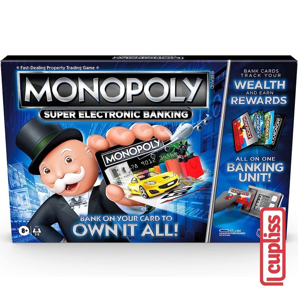 Jual Hasbro Original Board Game E8978 Monopoly Super Electronic Banking ...