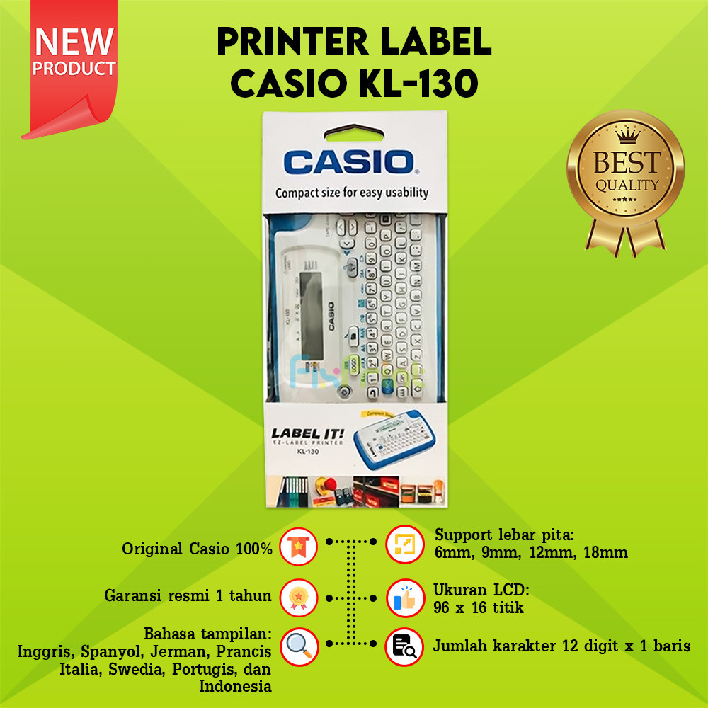 Jual Casio KL 130 Mesin Label Printer Labeling Garansi Resmi Original New | Shopee Indonesia