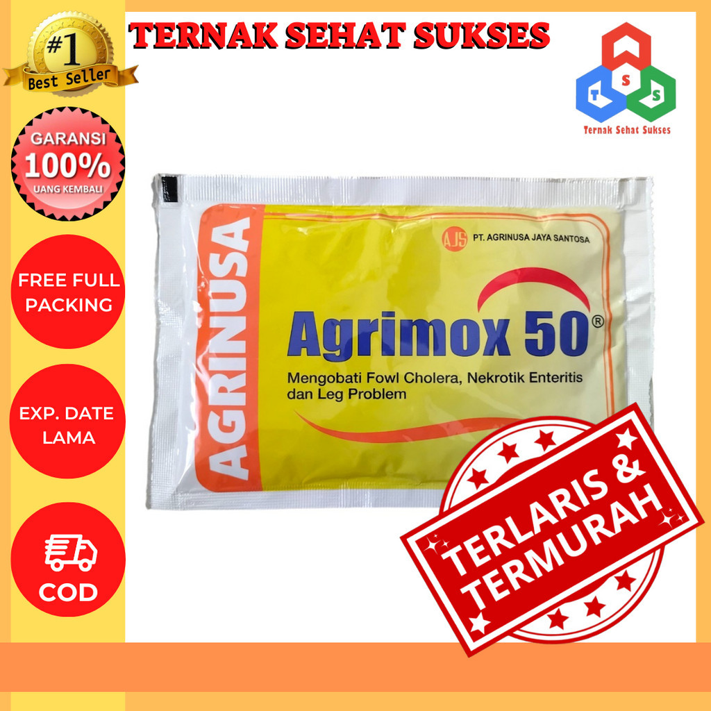 Jual AGRIMOX 50 100 Gr - Obat Ayam Flowl Cholera Nekrotik Enteritis ...