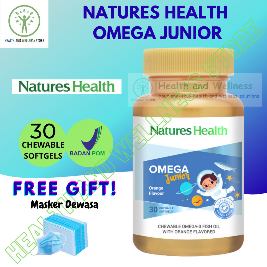 Jual NATURES HEALTH OMEGA JUNIOR 30 CHEWABLE SOFTGELS OMEGA 3 ANAK KIDS ...