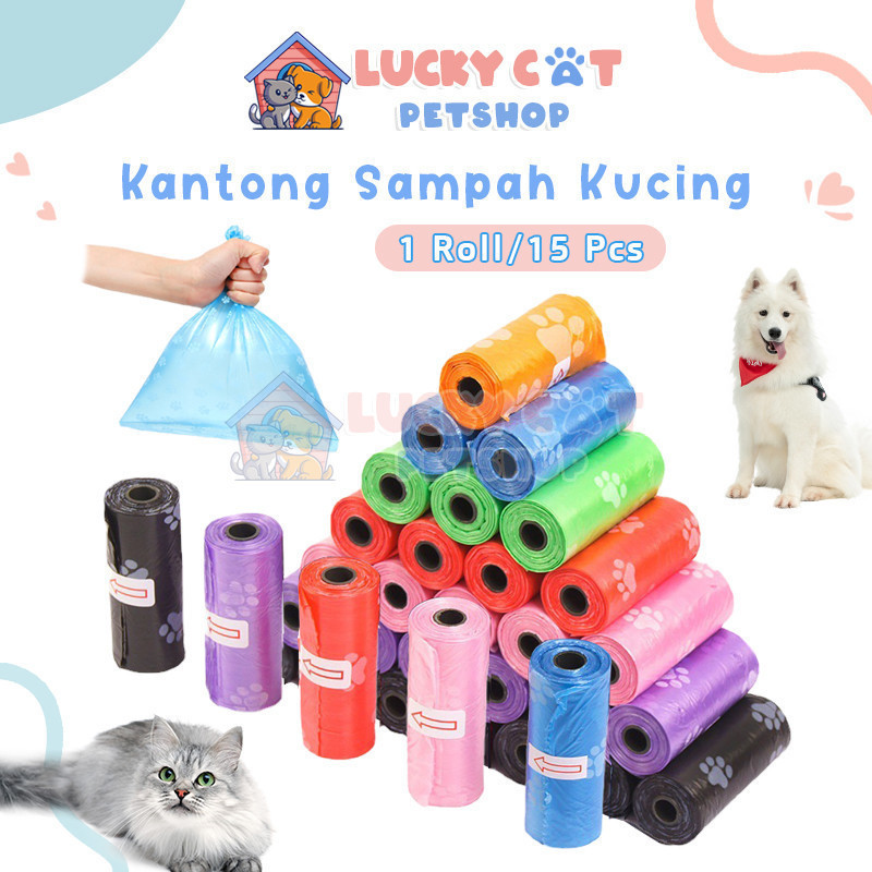 Jual Kantong Sampah Kucing Poop Bag Anjing Plastik Pup Murah 15pcs/roll ...