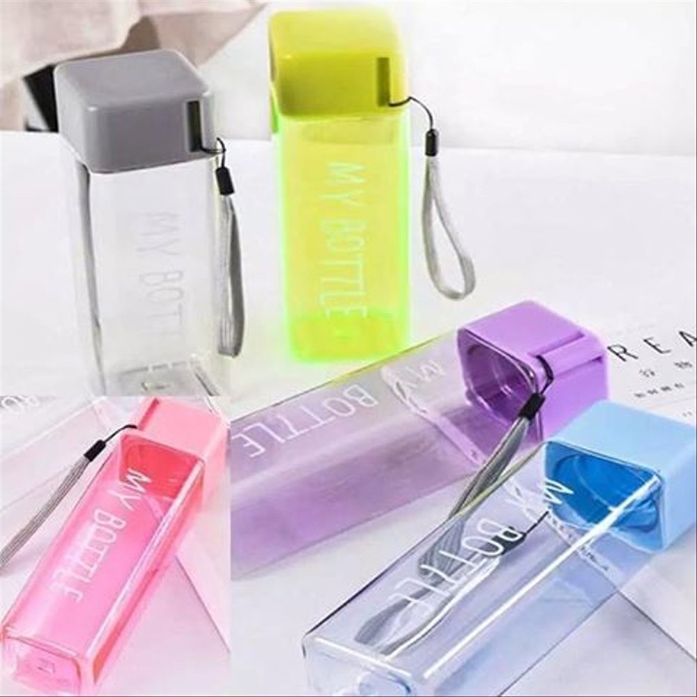 Jual MT BOTOL MINUM MY BOTTLE PERSEGI Segi Kotak Warna Tali 500mL 500 ...