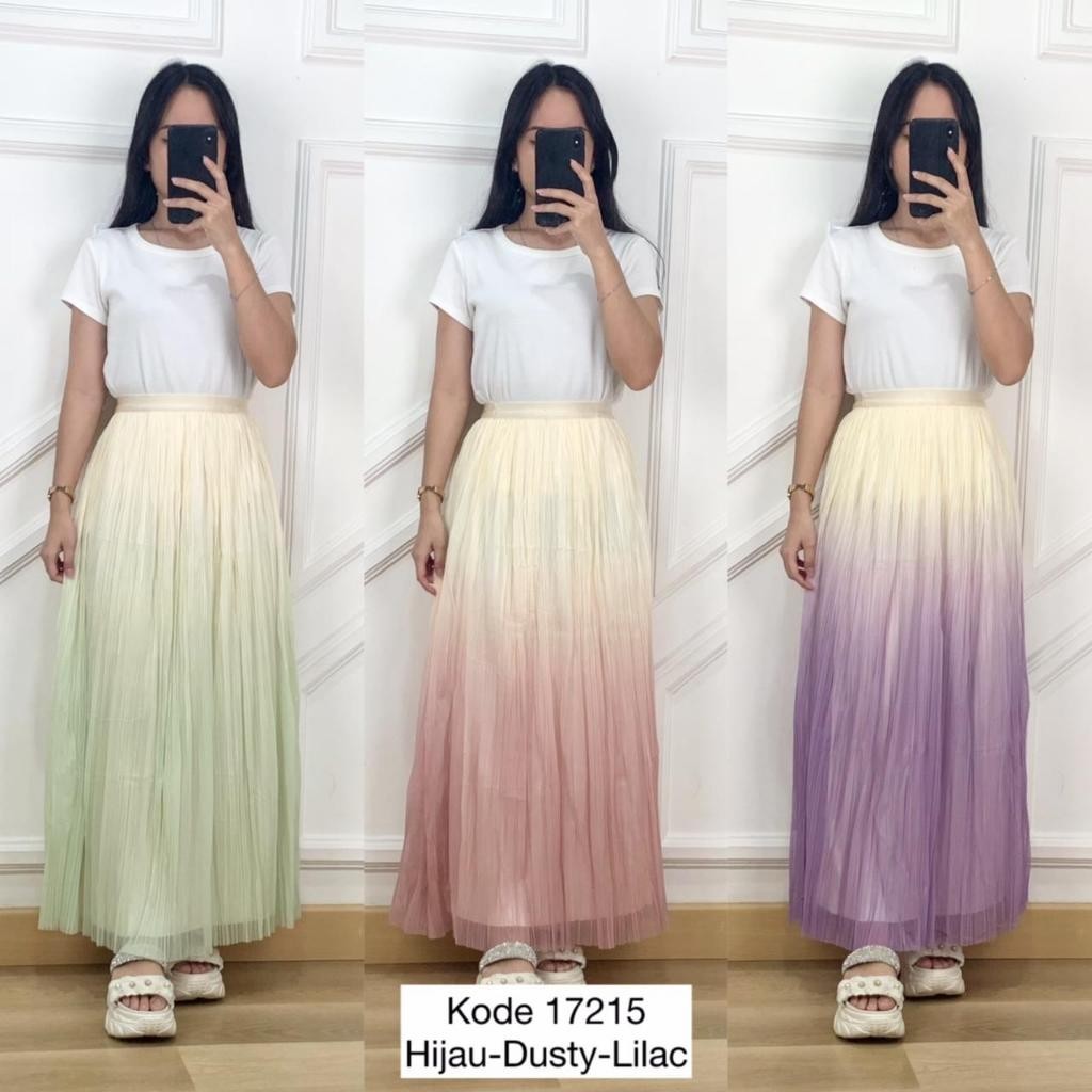 Jual 17215 ROK PLEADS SHIMER GRADASI WARNA TWO TONE COLOR MODEL ROK PLEADS PREMIUM DUA LAPIS ...