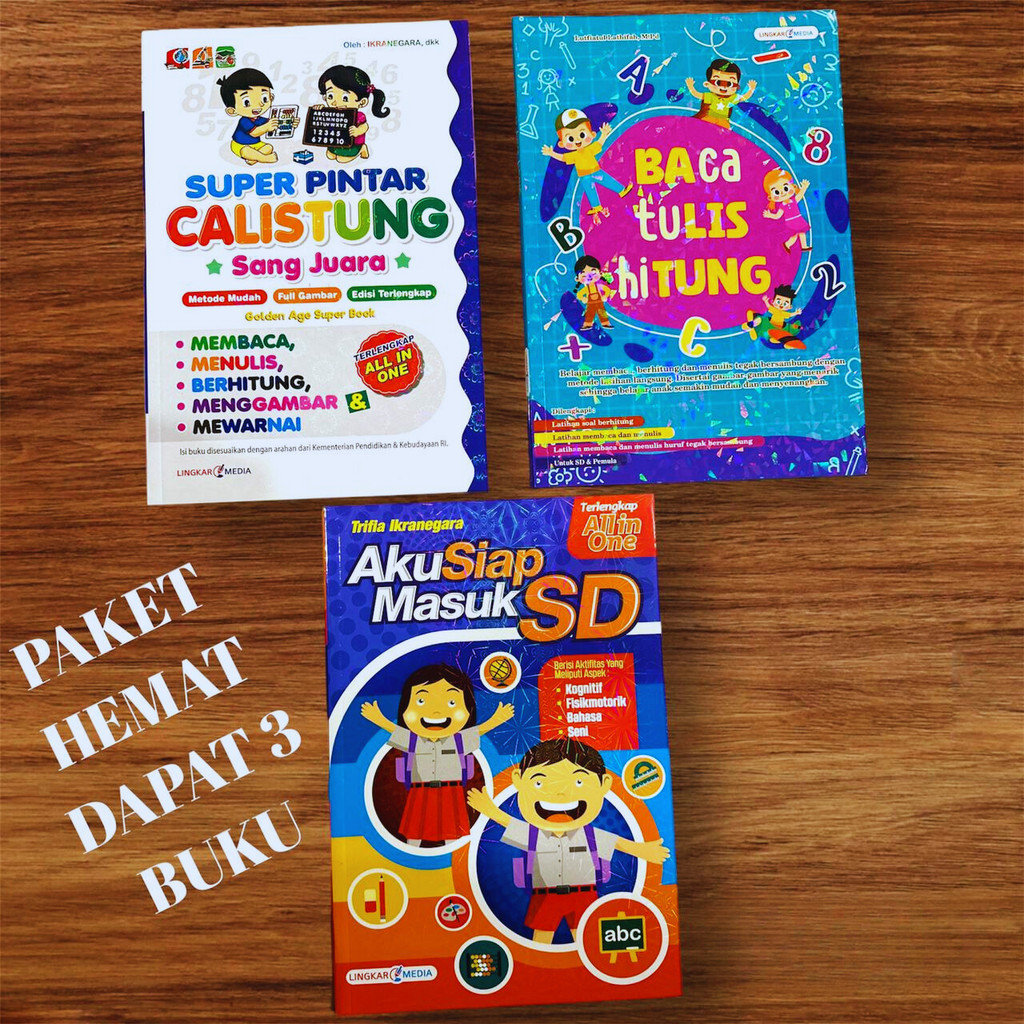 Jual PAKET HEMAT 3 BUKU TK BELAJAR BACA TULIS HITUNG DAN PERSIAPAN ...