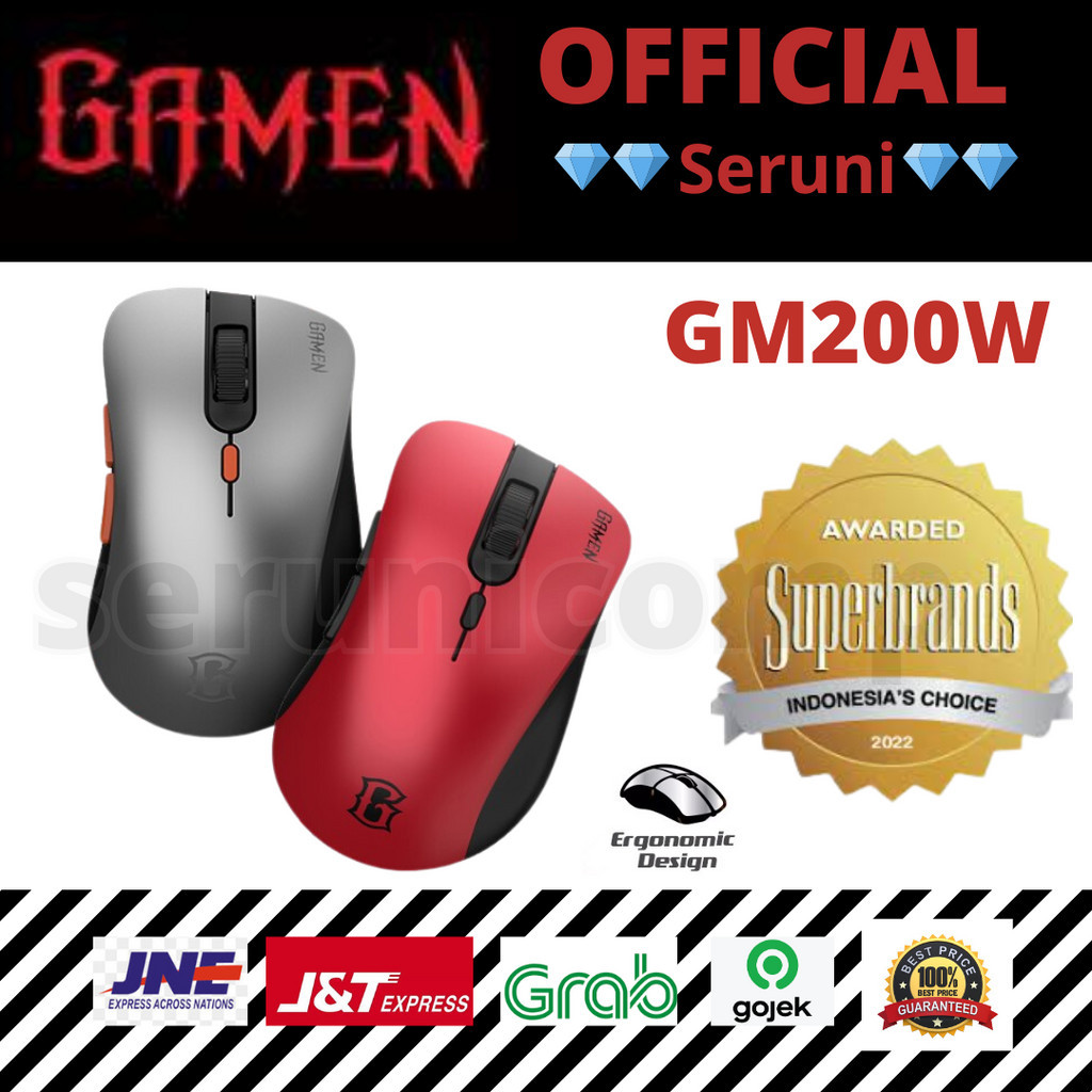 Jual GAMEN GM200W Wireless Gaming Mouse 2.4GHz Ergonomic Design Silent ...