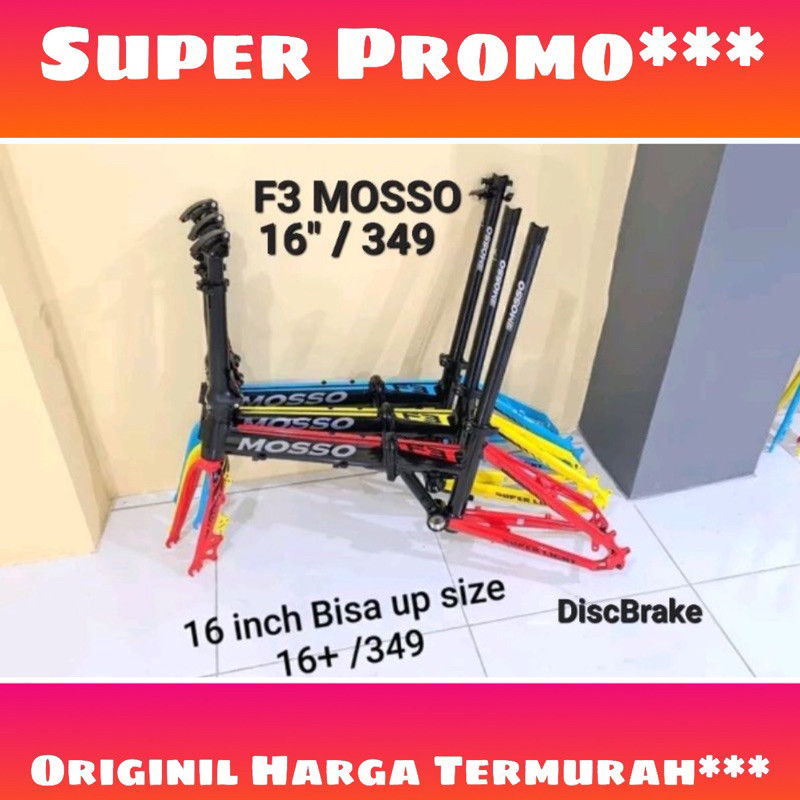 Jual Frame Sepeda lipat MOSSO F3 size 16 inch discbrake kuning - Kuning ...
