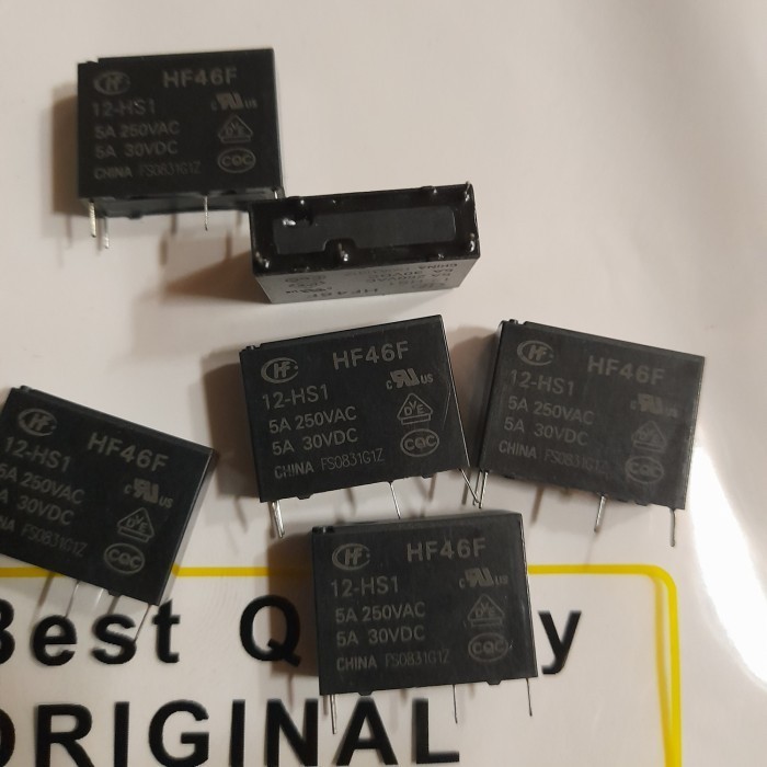 Jual MCC Relay PCB kulkas HF46F 12-HSI 5A 250VAC 5A 30VDC ORIGINAL ...