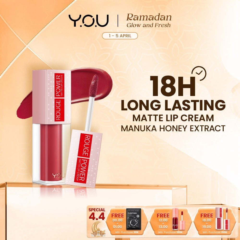 Jual YOU Rouge Power Matte Lip Cream Lipstik | Matte Finish | Tahan ...