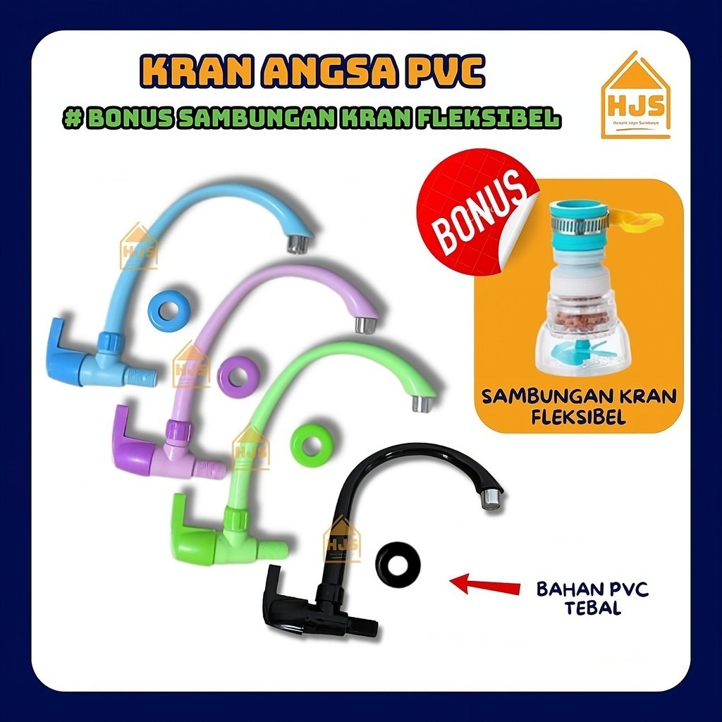 Jual [HJS] Kran Angsa PVC BONUS sambungan kran shower fleksibel / Kran ...