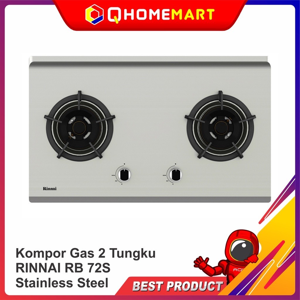 Jual Kompor Gas 2 Tungku RINNAI RB 72S Stainless Steel | Shopee Indonesia