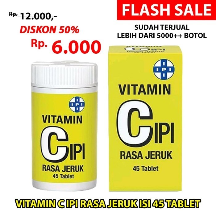 Jual Vitamin C IPI Rasa Jeruk 1 botol 45 tablet | Shopee Indonesia