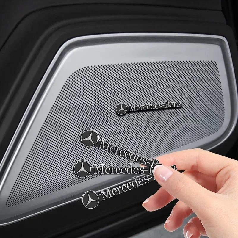 Jual 2025 New 2/4pcs Car Styling 3D Aluminum Speaker Audio Stickers ...