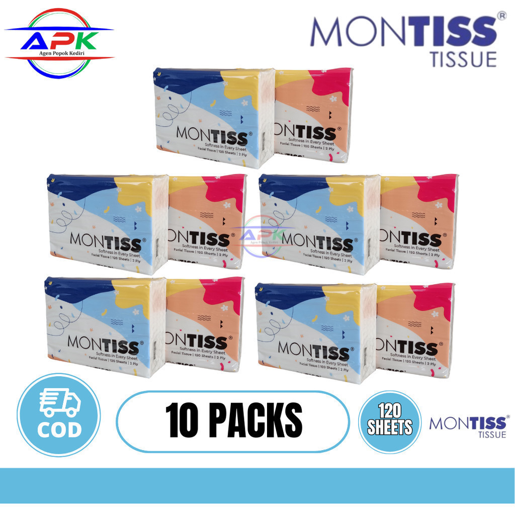 Jual PAKET 10 PACKS Montiss Facial Tissue - Tisu Wajah Montiss Mini 120 ...
