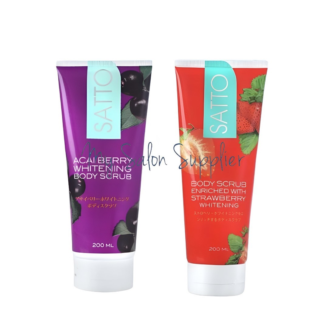 Jual Satto Whitening Body Scrub Lulur 200ml Strawberry / Acai Berry ...