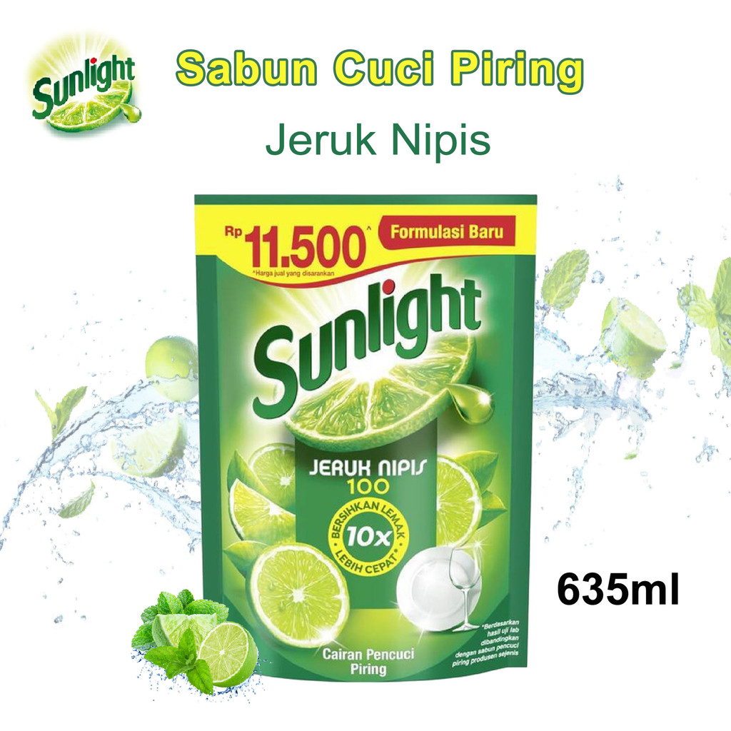 Jual Sunlight Sabun Cuci Piring Cair Refill Jeruk Nipis 635 mL | Shopee Indonesia