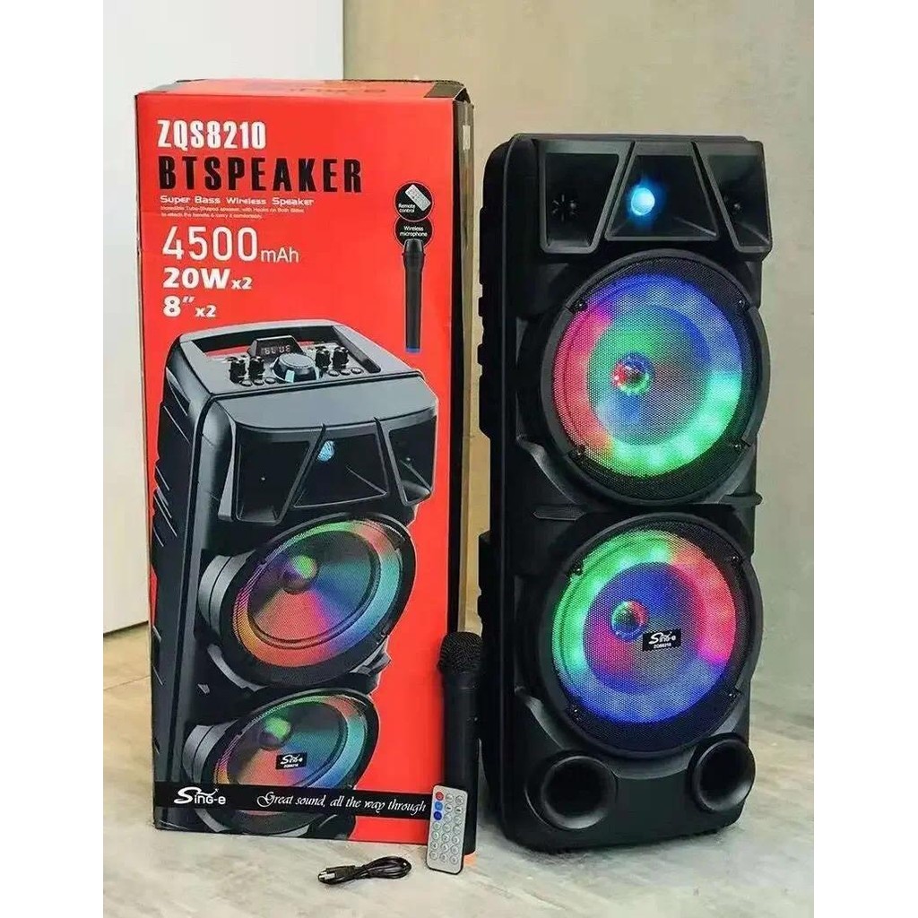 Jual 80W Peak High-power Sound Box Dual 8-inch Horn Super-heavy Bass ...
