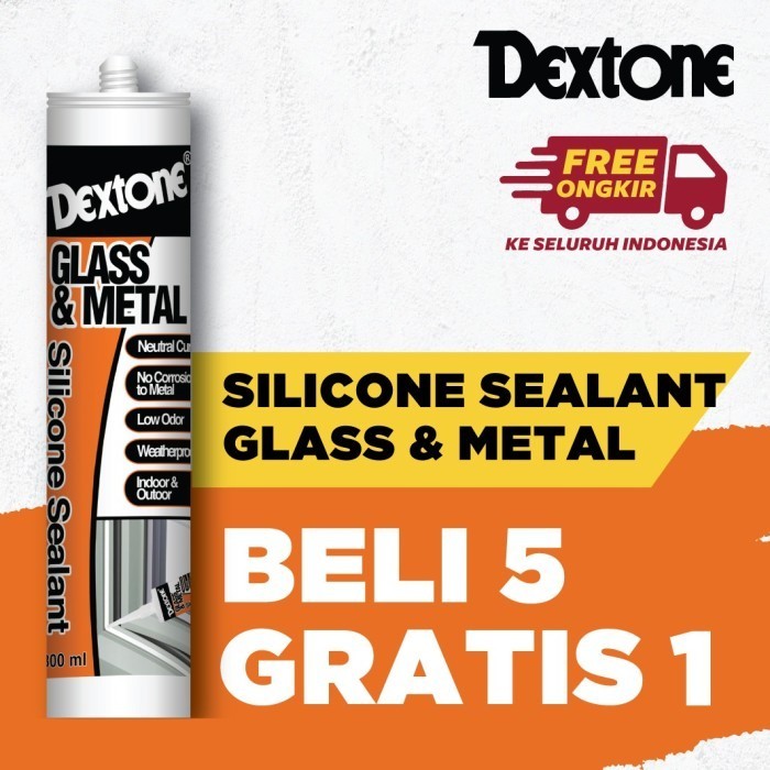 Jual Dextone Lem Kaca Silicone Sealant Tabung Netral 300ml (beli 5 gratis 1) | Shopee Indonesia