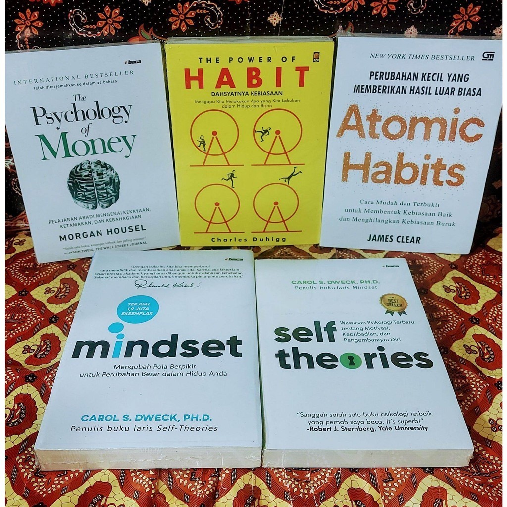 Jual paket 5 buku motivasi atomic habits mindset self theories the ...