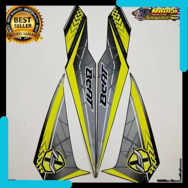 Jual striping honda beat fi esp 2016 2017 hitam kuning stiker list ...