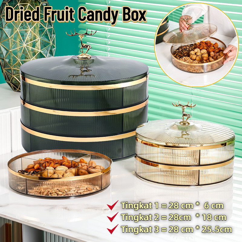 Jual Snack Box 3 tingkat / Dried Fruit Candy Box / Candy Box / Toples ...