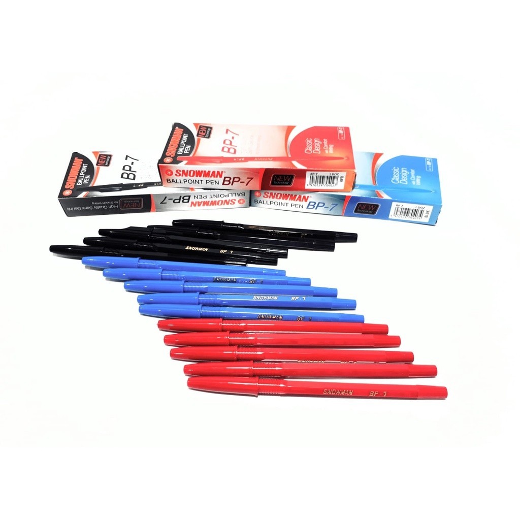 Jual Harga Grosir ( 1kotak/12pcs ) Pulpen SNOWMAN BP-7 Classic Design ...