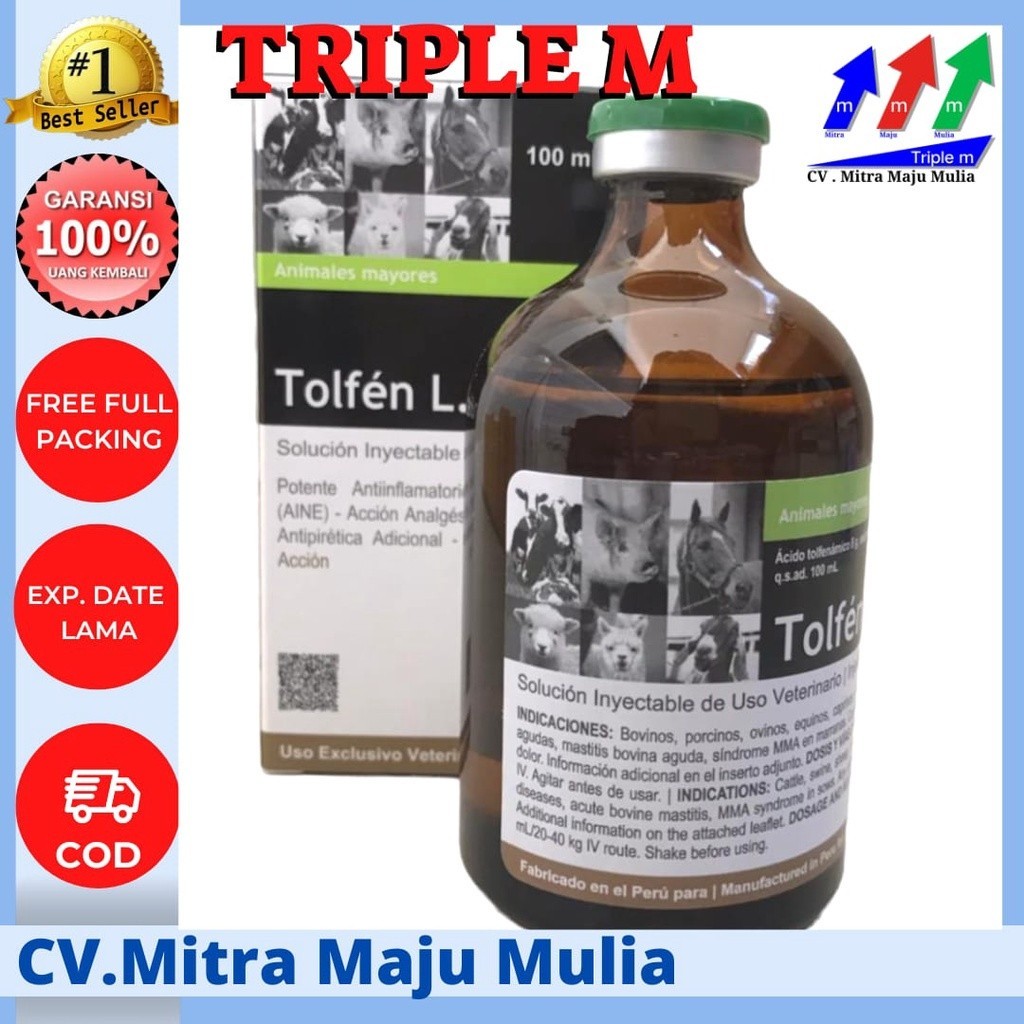 Jual TOLFEN LA 100 ml - Tolfenamic Acid Obat Anti Radang Panas ...