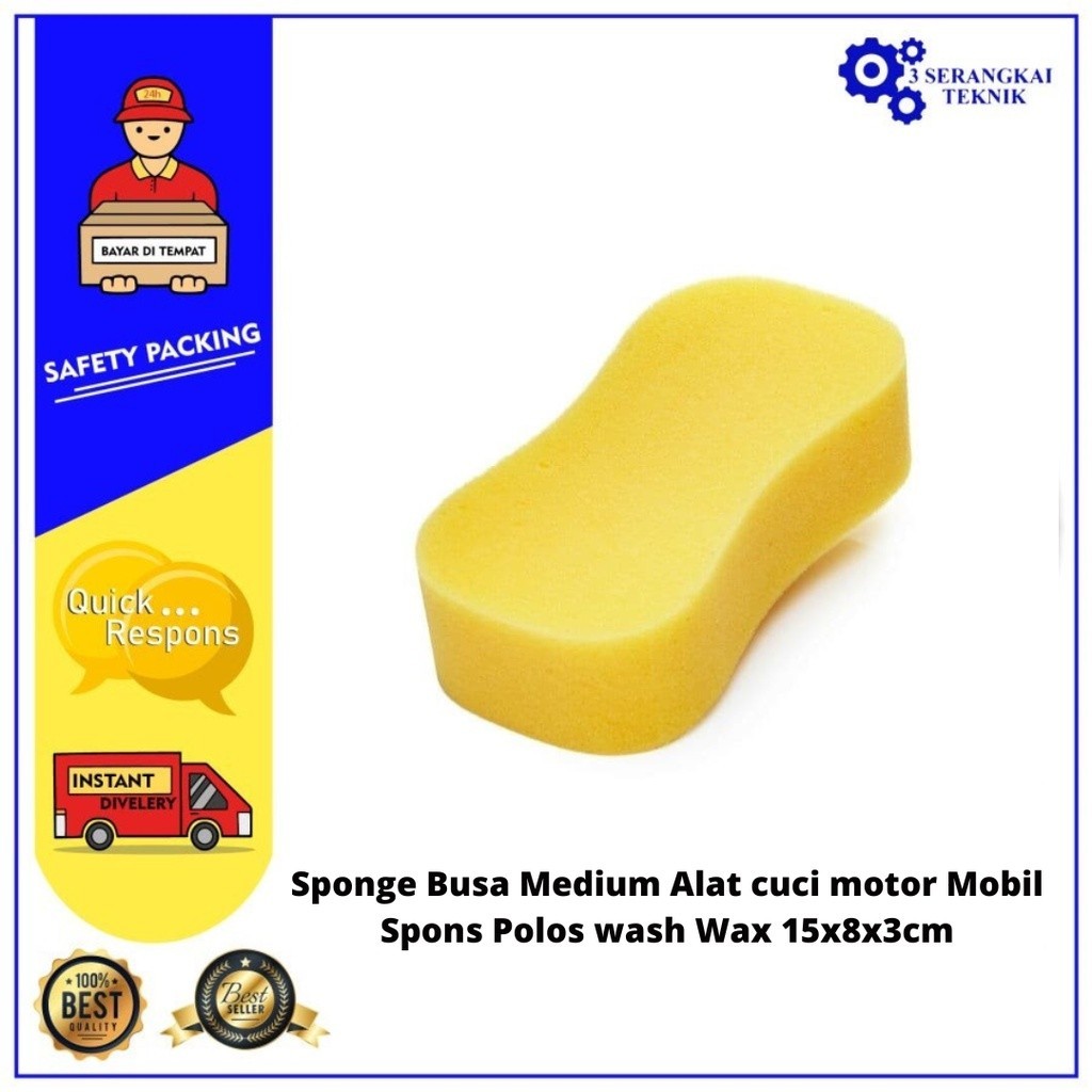 Jual TSR - Sponge Busa Medium Alat cuci motor Mobil Spons Polos wash ...