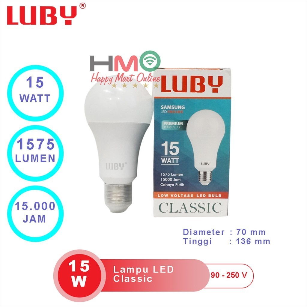 Jual Lampu LED Luby Classic 15 Watt Cahaya Putih Luby Classic 15W CDL | Shopee Indonesia