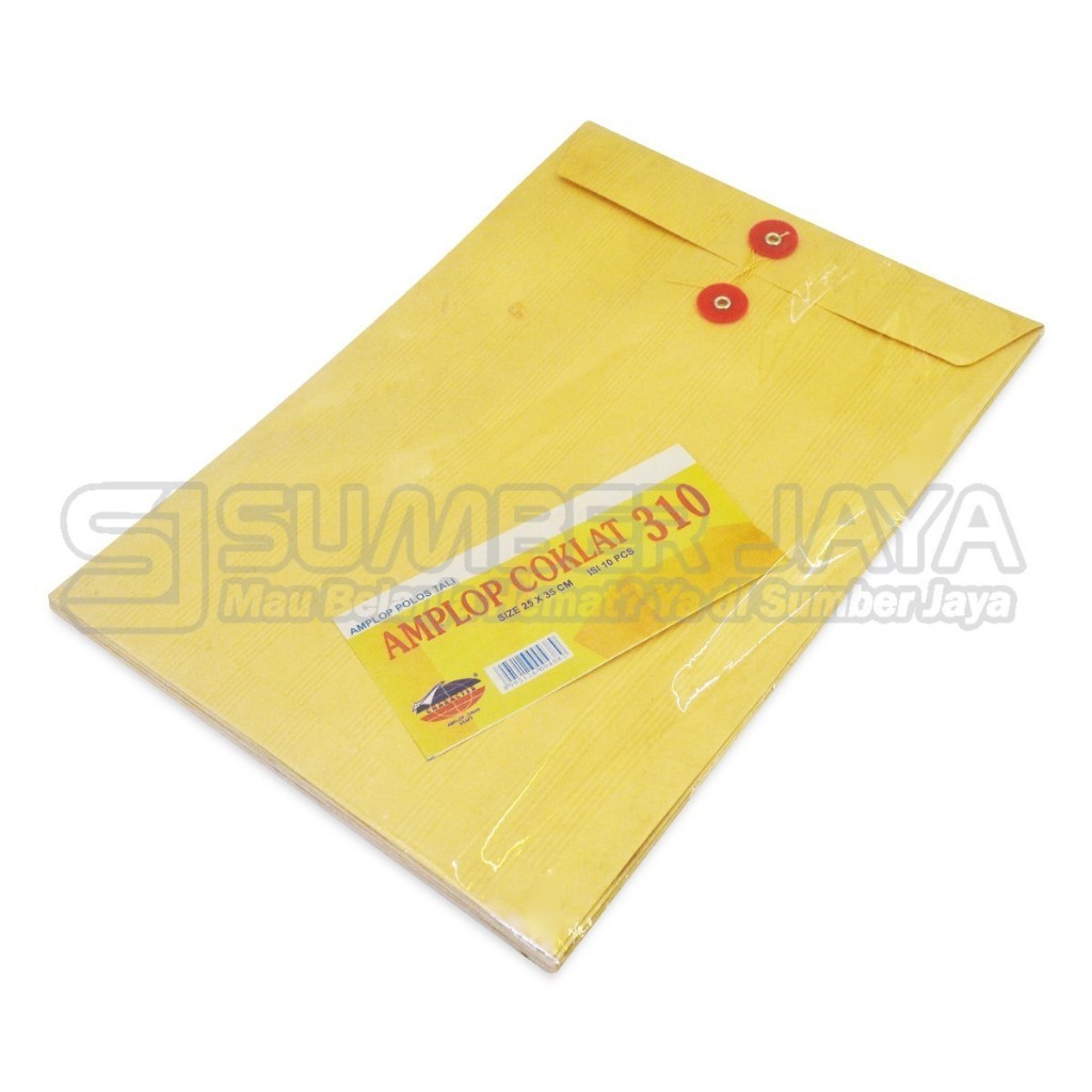 Jual Amplop Coklat Polos Tali Character 130 Folio Envelope isi 10pcs ...