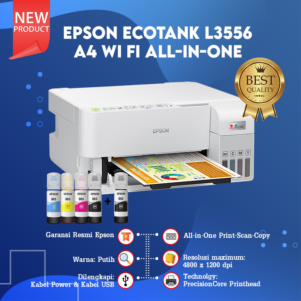 Jual Ecotank Epson L3550 Hitam L3556 Putih Print Scan Copy Wireless ...