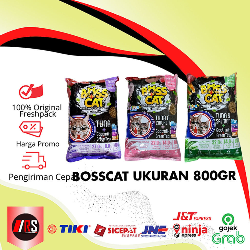 Jual Makanan Kucing Boss Cat Food Adult Kitten 800 Gram Fresh Pack ...