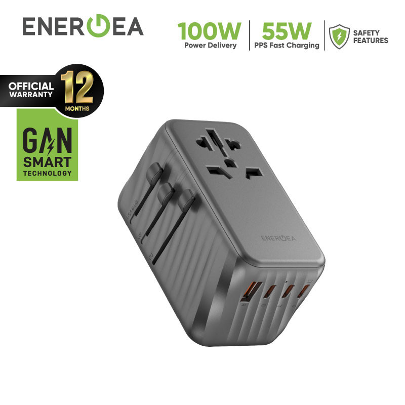 Jual Universal Travel Adapter GaN USB-C PD 120W ENERGEA Travelworld ...