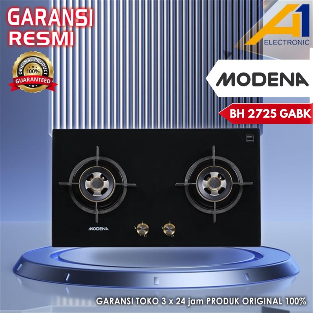 Jual Kompor Gas Tanam MODENA BH 2725 GABK / BH2725GABK 2 Tungku Black ...