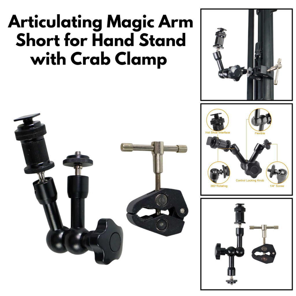 Jual SPCR Articulating Magic Arm Short for Hand Stand with Crab Clamp ...