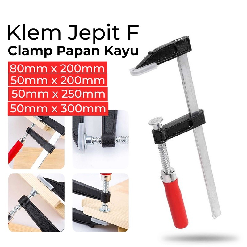Jual F CLAMP PENJEPIT KAYU PAPAN KAYU WOOD WORKING TOOLS | ALAT PRESS ...
