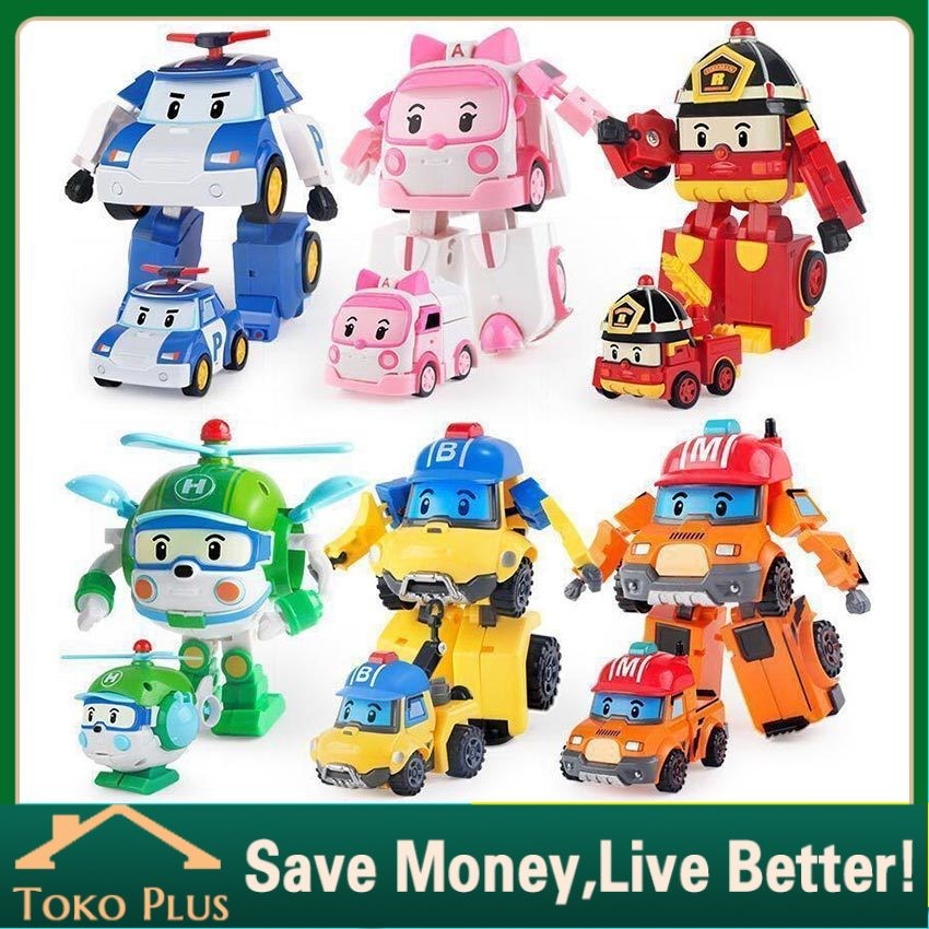 Jual Mainan Anak Robot Robbocar Polli transform Bisa Bergerak & Berubah ...