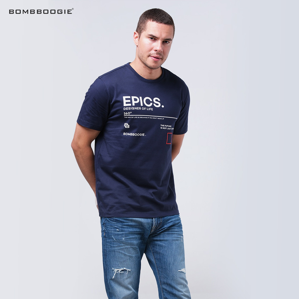 Jual Bombboogie Kaos Pria Slimfit Elanor Navy 12E49B4NA | Shopee Indonesia