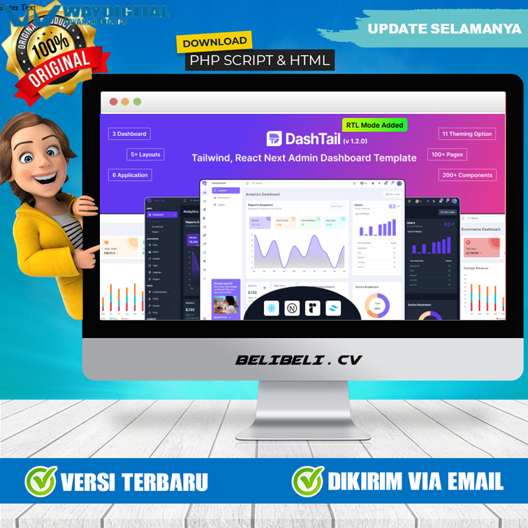 Jual Tailwind CSS - DashTail - Tailwind, React Next Admin Dashboard Template | Shopee Indonesia