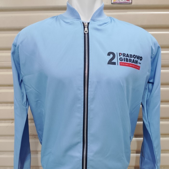 Jual Jaket Biru Mudah Prabowo Gibran Lengan Panjang - Biru Muda, M ...