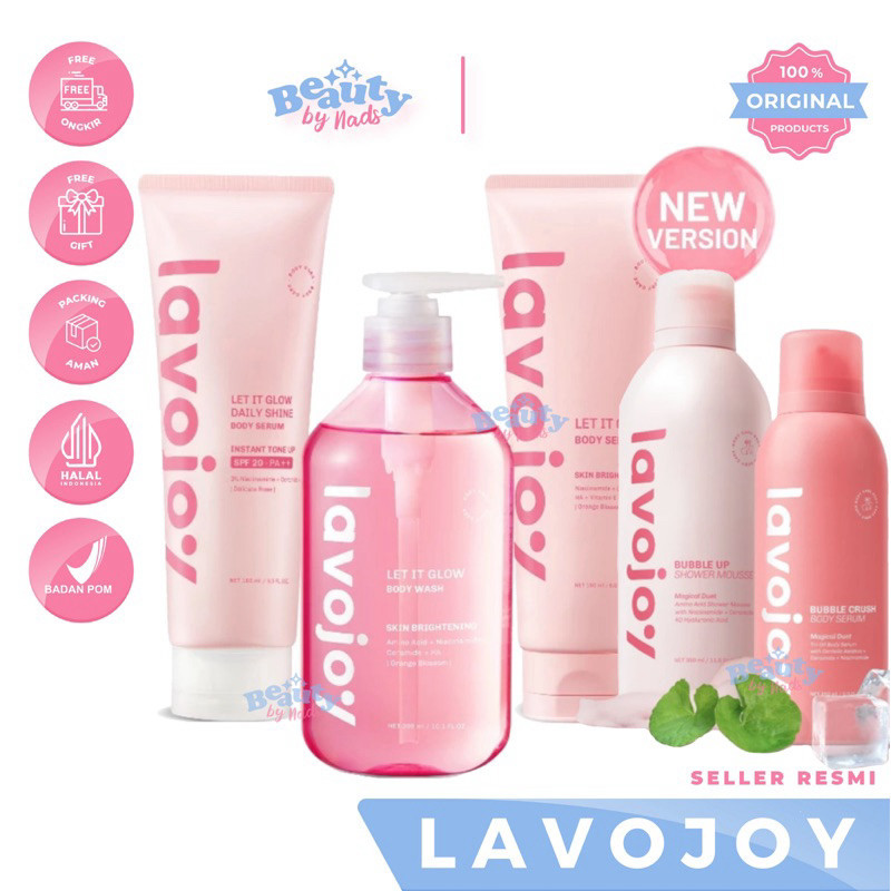 Jual LAVOJOY LET IT GLOW SERIES BODY SERUM BODY WASH DAILY SHINE ...